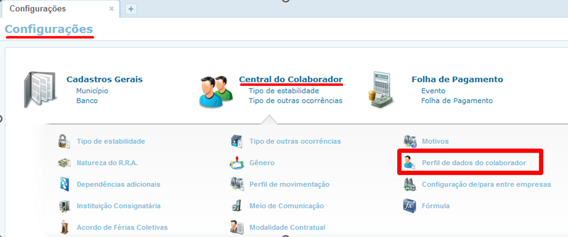 Ficha Cadastral Profile - Visibilidade de colaborador e gestor ...
