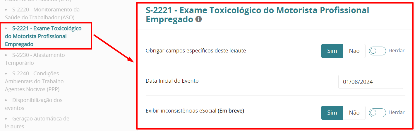 Como enviar o eSocial S-2221 Exame Toxicológico do Motorista Profissional Empregado - SOC X LG ...