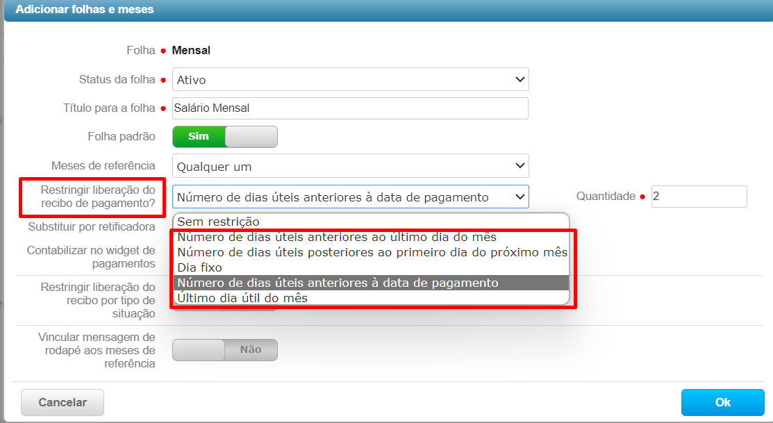 Emissão do Recibo de Pagamento no Autoatendimento não está respeitando a data configurada ...